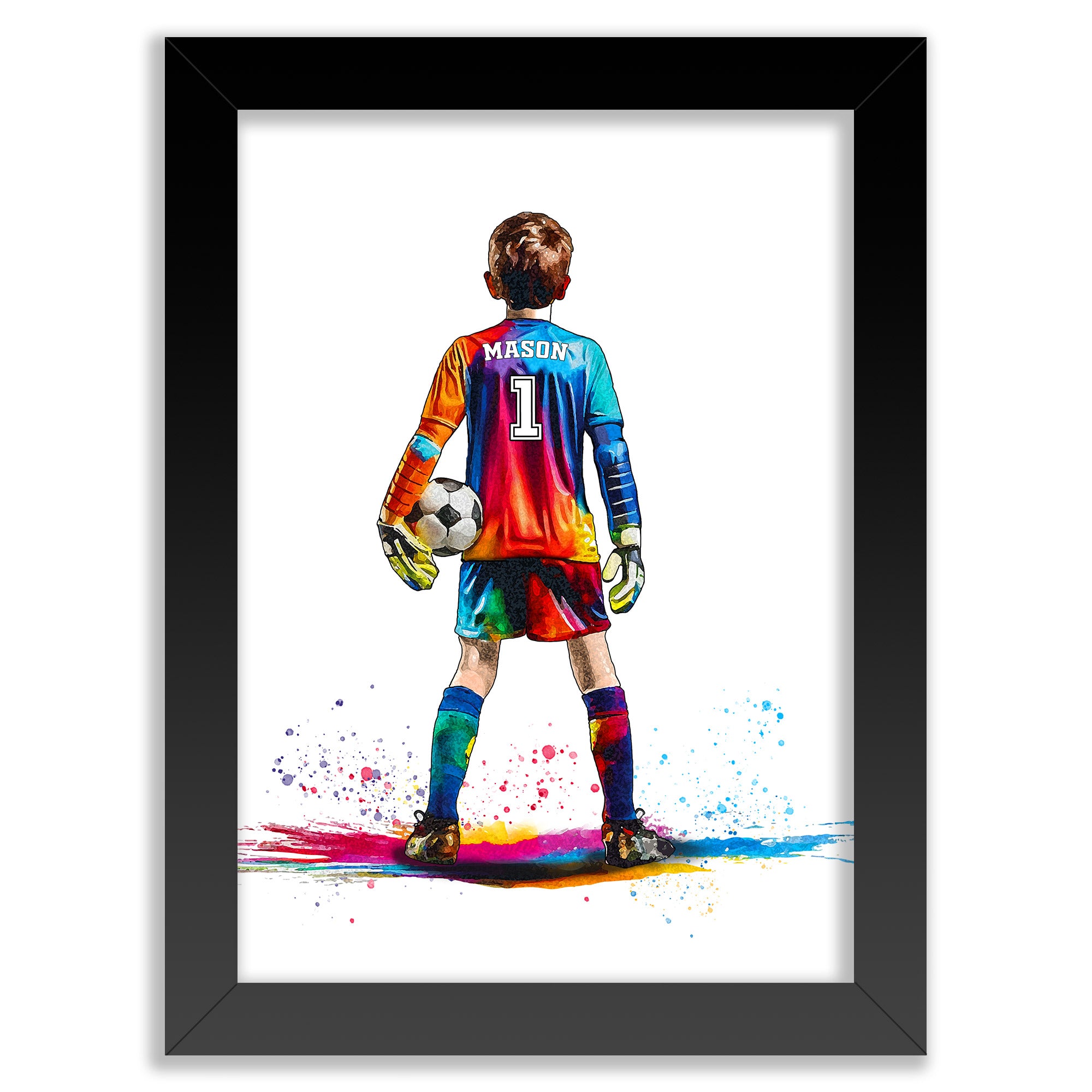 Personalised Goalkeeper Wall Art Print | Football Gifts for Boys ...