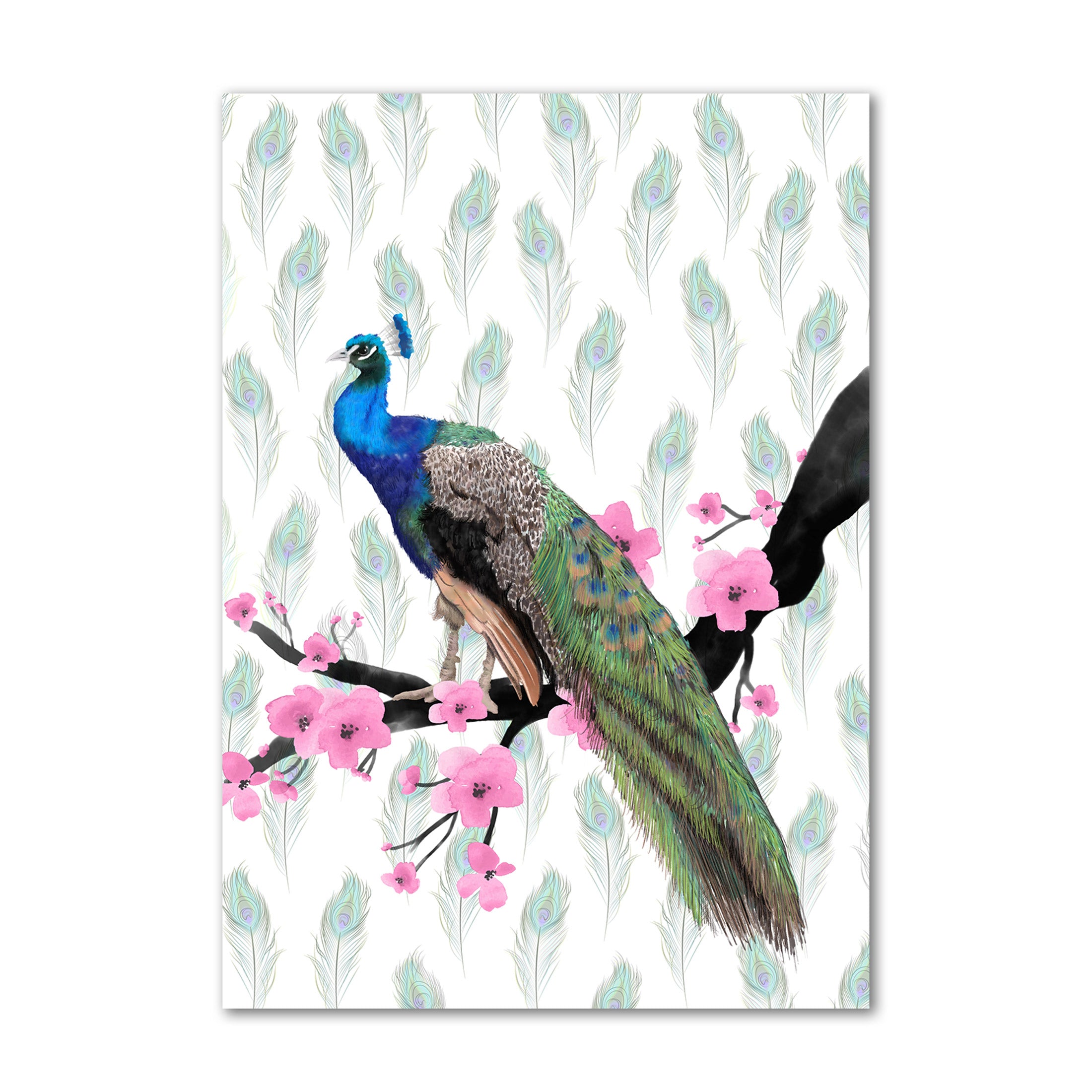 Peacock Paintings Design Peacock Canvas Print Wall Painting, Canvas